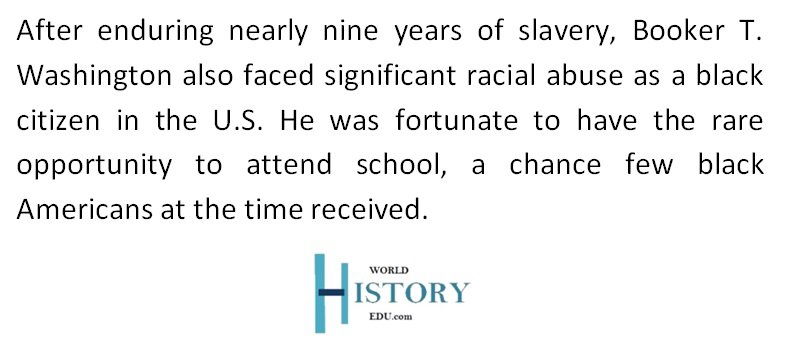 Biography and Achievements of Booker T. Washington - World History Edu