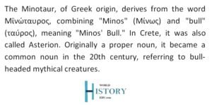Minotaur in Greek Mythology - World History Edu