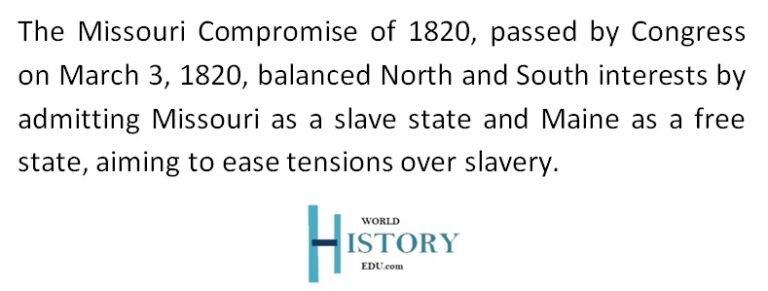 Missouri Compromise (1820) Timeline - World History Edu