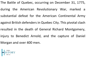 Battle of Quebec (1775): History, Facts & Significance - World History Edu