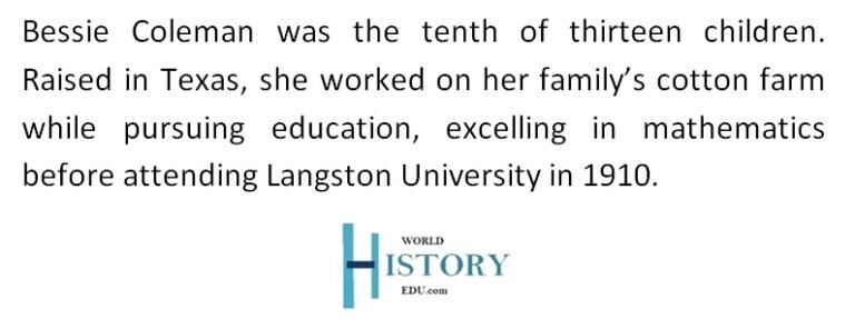 Who was Bessie Coleman? (Important Facts) - World History Edu