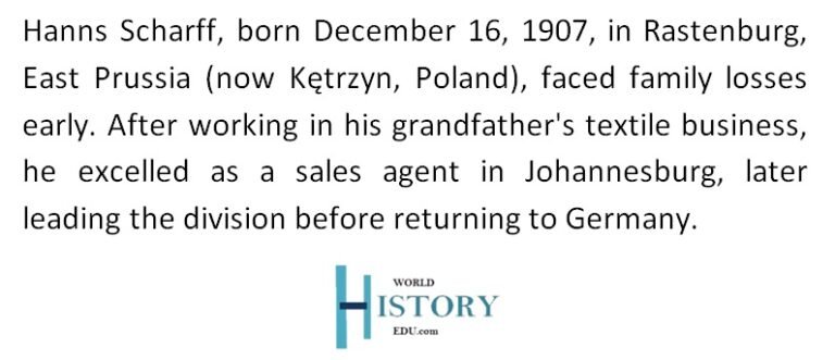 Who was Hanns Scharff? - World History Edu