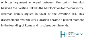 Conflict between Romulus and Remus over the founding of Rome - World ...