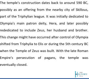 Temple of Hera in Olympia, Greece - World History Edu