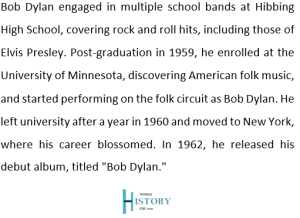 Bob Dylan: Life and Major Accomplishments - World History Edu