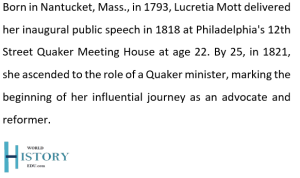 Lucretia Mott: Life and Major Accomplishments - World History Edu