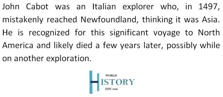 John Cabot: History and Major Accomplishment of the Renowned Italian ...
