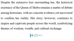 Queen of Sheba - World History Edu