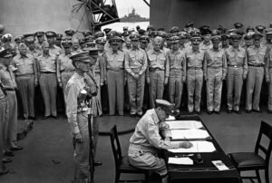 The Surrender on USS Missouri in Tokyo Bay - World History Edu