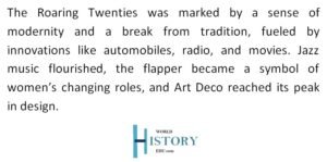 The Roaring Twenties: Origin Story & Significance - World History Edu