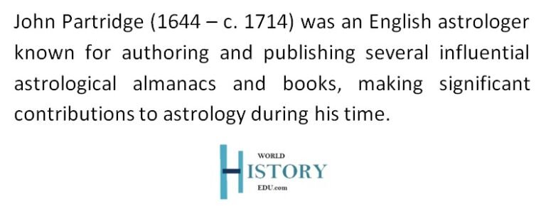 English Astrologer and Author John Partridge - World History Edu