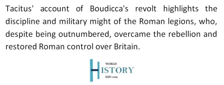 Boudicca's Revolt, according to Tacitus - World History Edu