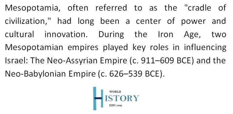 What effects did Mesopotamia have on Israel during the Iron Age ...