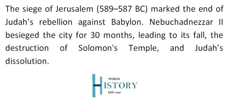 The Siege of Jerusalem by Nebuchadnezzar II - World History Edu