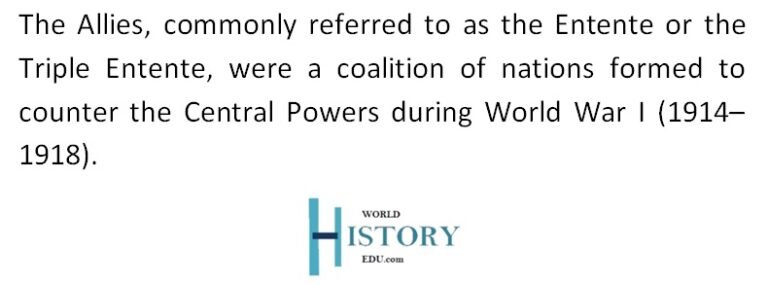 The Allies of World War I - World History Edu