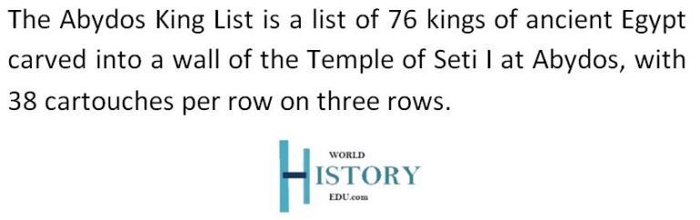 What is the Abydos King List? - World History Edu