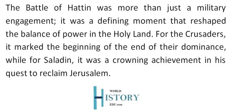 The Battle of Hattin in 1187 - World History Edu