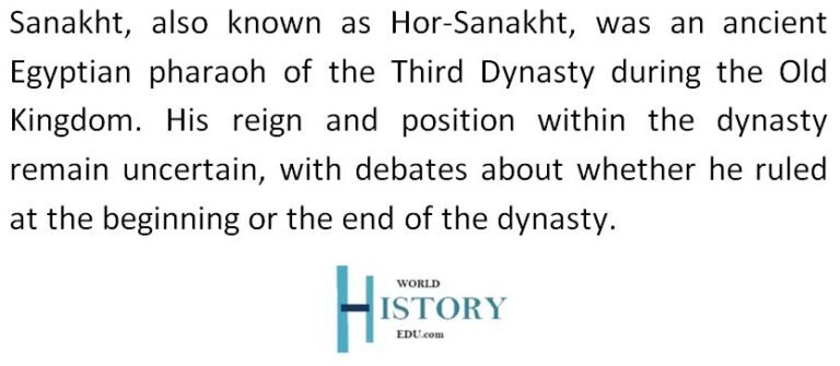 Ancient Egyptian Pharaoh Sanakht - World History Edu