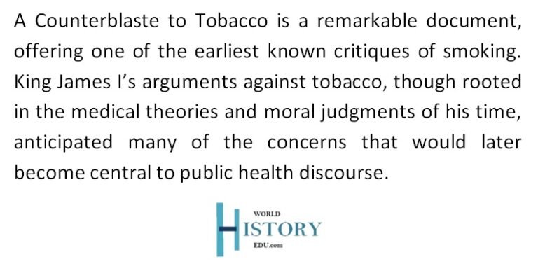 A Counterblaste to Tobacco by King James VI and I - World History Edu