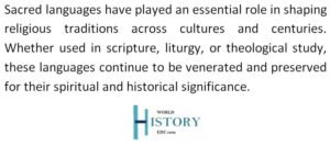 Sacred Languages in World History - World History Edu