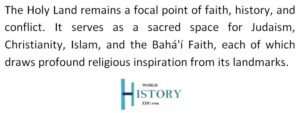 What is the Holy Land and why is it significant? - World History Edu