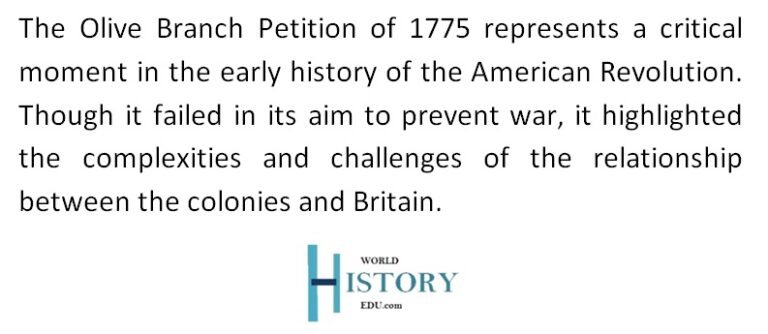 The 1775 Olive Branch Petition - World History Edu
