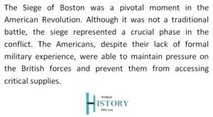 Siege of Boston in the American Revolutionary War - World History Edu