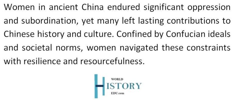 Status of Women in Ancient China - World History Edu