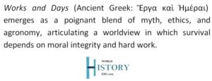Hesiod's Works and Days - World History Edu